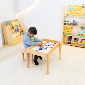 Wooden Building Block Table: Montessori Kids Activity Table - Etsy