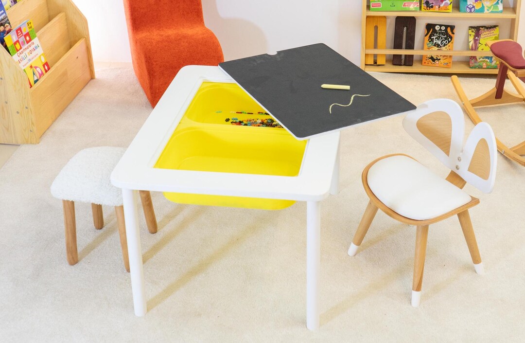 Modern White Montessori Learning Table, Montessori Activity Table ...