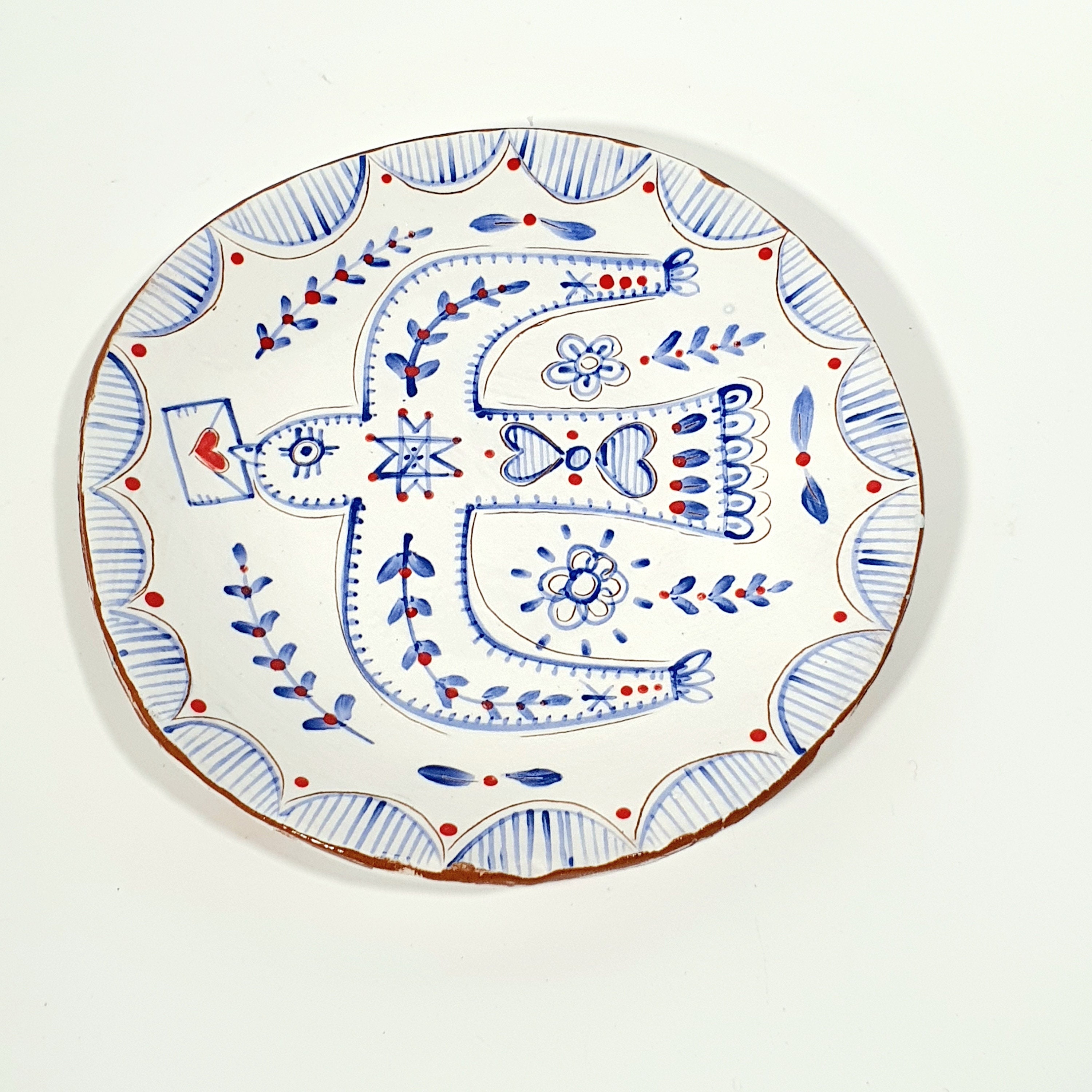 Love Dove Tea Plate a Handmade and Hand Painted Tea Plate With - Etsy