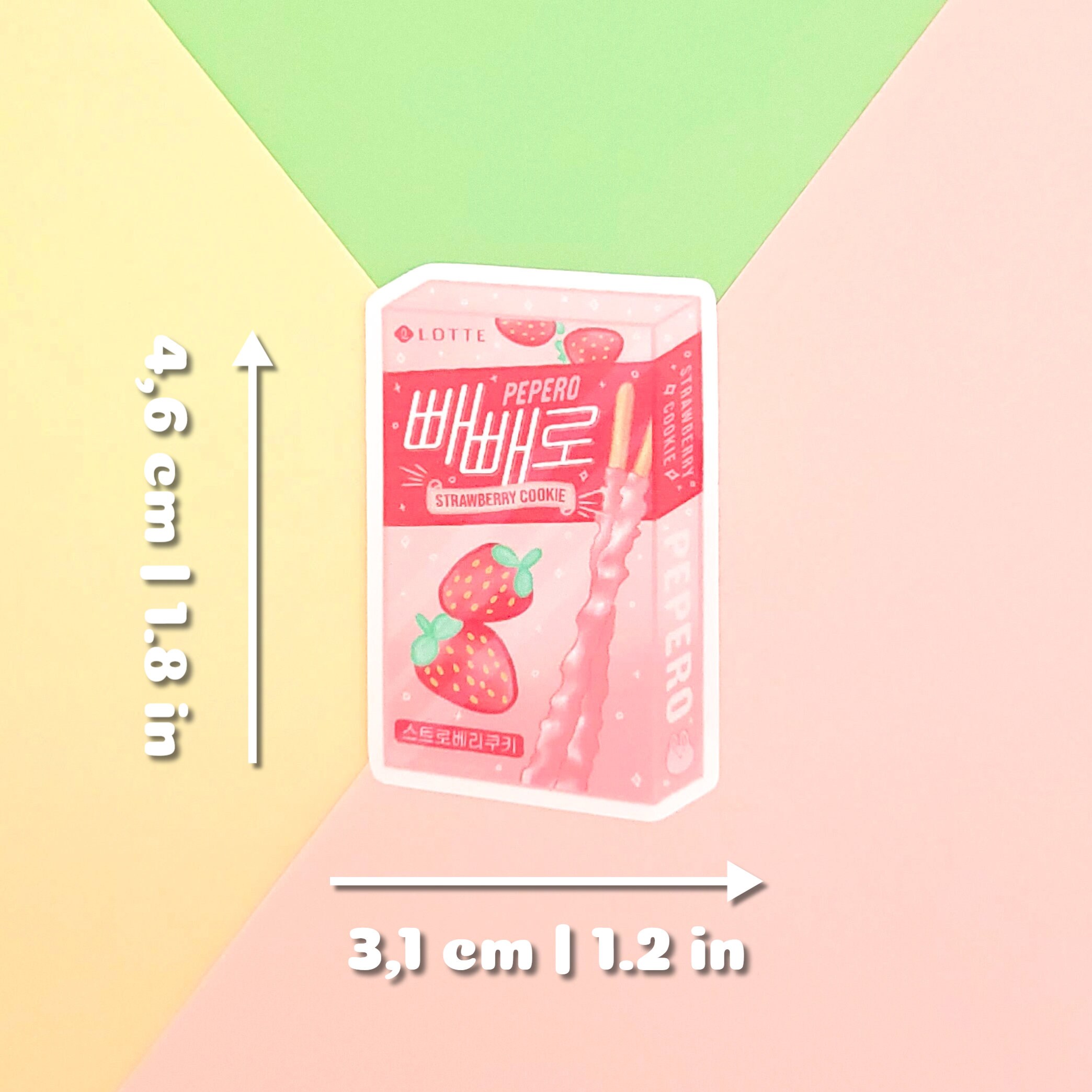 Strawberry Pepero Sticker Korean Snack Food Sticker Asian - Etsy