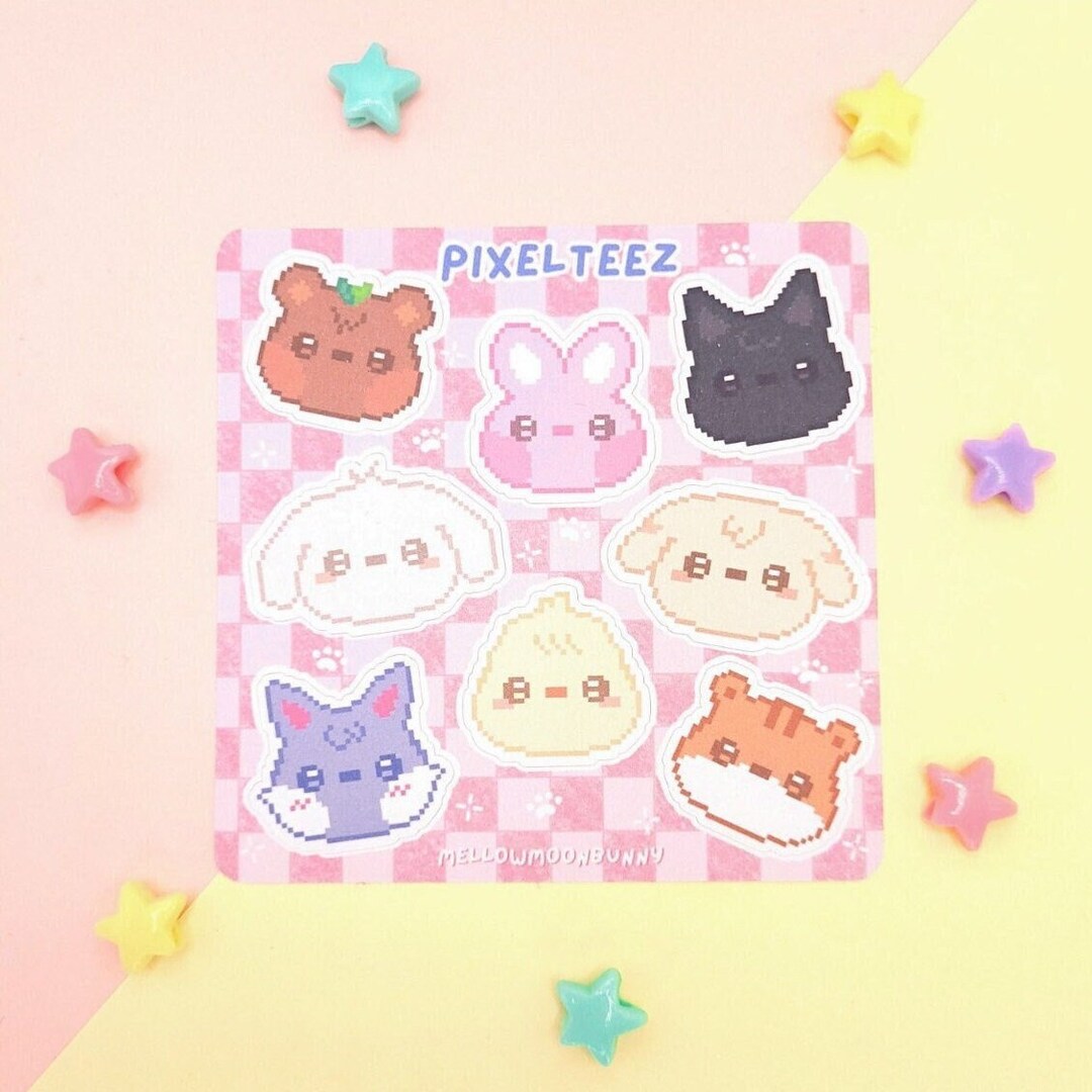Ateez Pixelteez Sticker Sheet | Ateez Characters | Kpop Planner ...