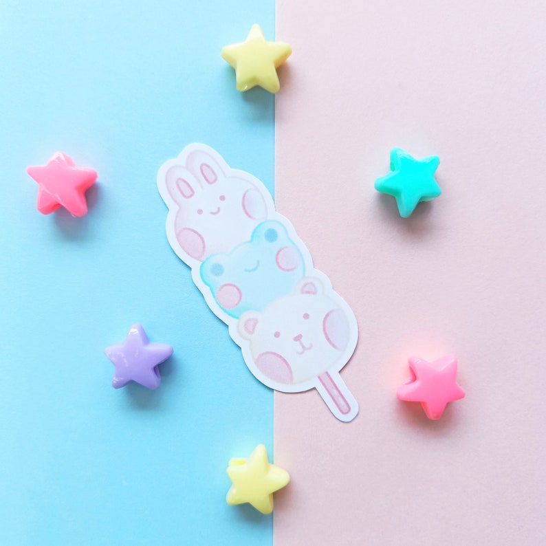 Cute Animal Dango Sticker Asian Dessert Sticker Japan | Etsy