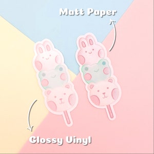 Cute Animal Dango Sticker | Asian Dessert Sticker | Japan Korean Food ...