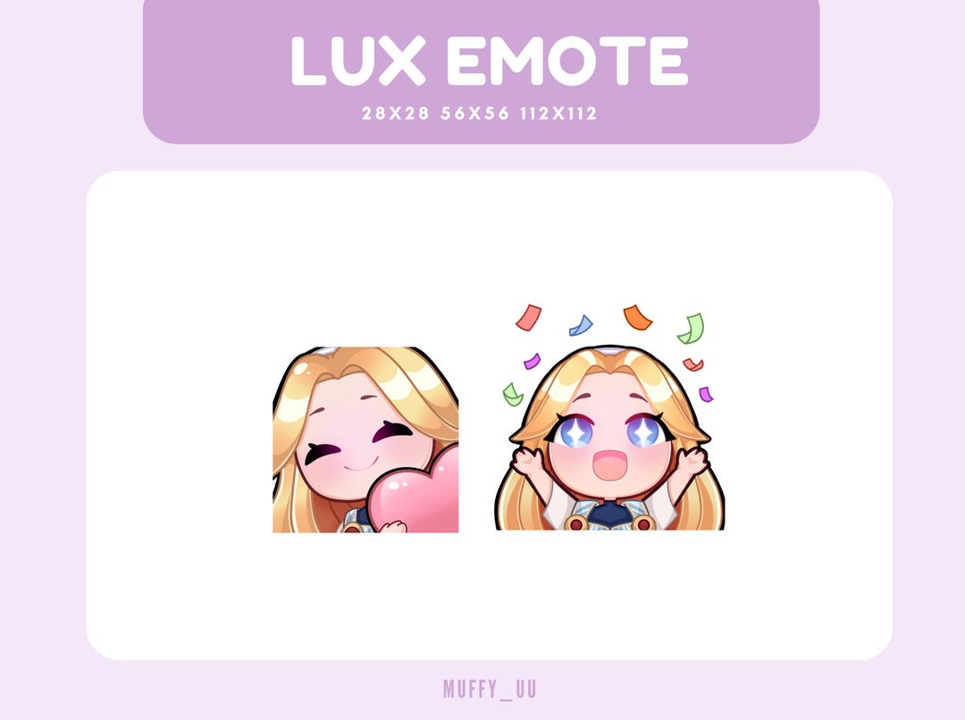 1 Lol Lux Party & Heart Chibi Emotes | for Twitch, Discord, Youtube - Etsy
