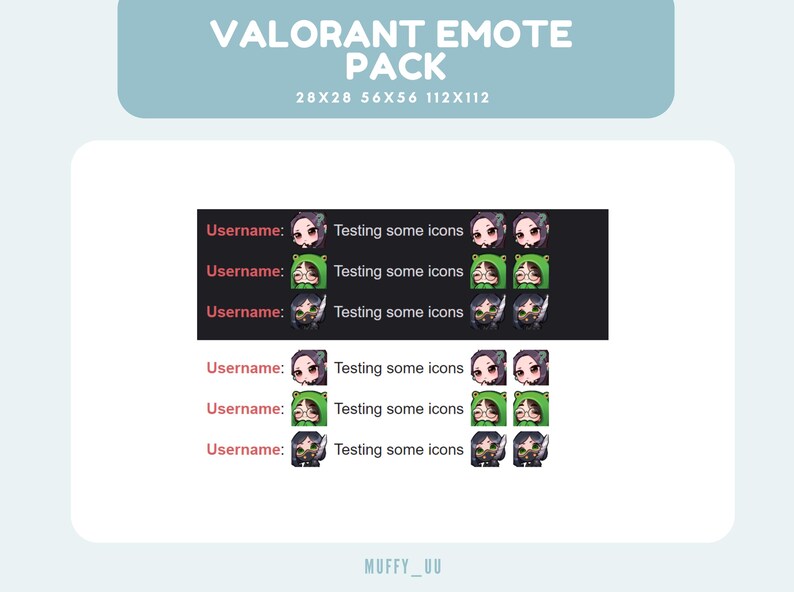 Emote Pack Valorant Sage, Killjoy, Viper Chibi | for Twitch, Discord ...