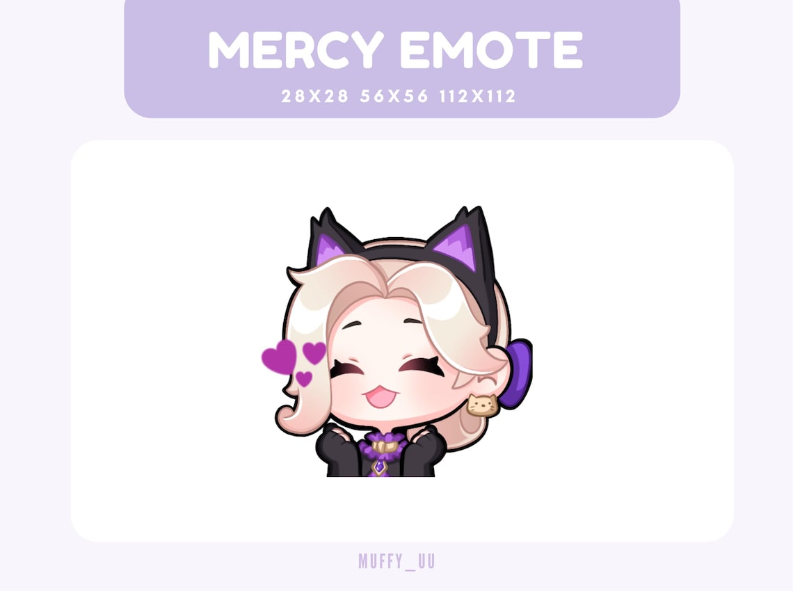 Overwatch Mercy Chibi Black Cat Emote | for Twitch, Discord, Youtube - Etsy