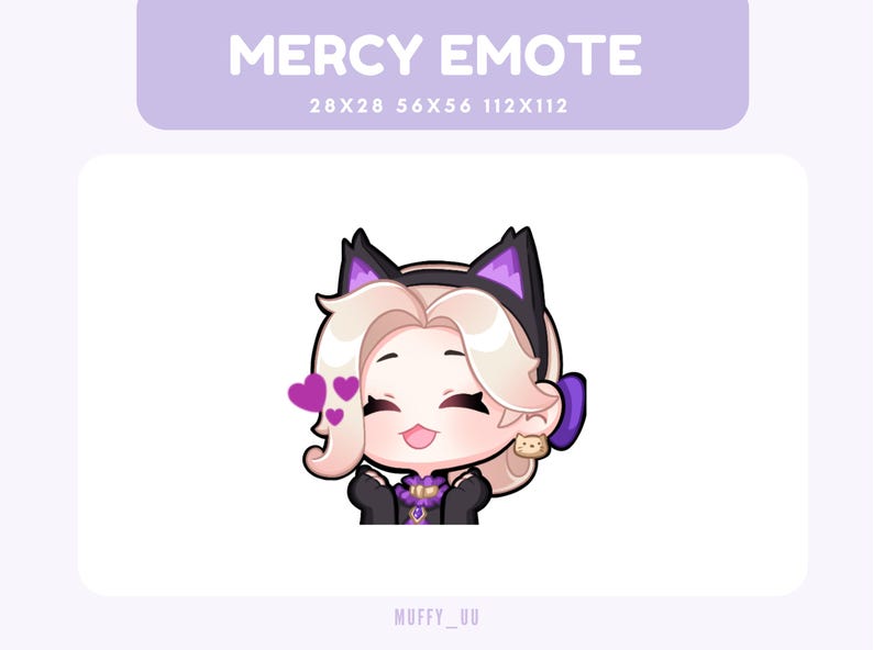 Overwatch Mercy Chibi Black Cat Emote | for Twitch, Discord, Youtube - Etsy