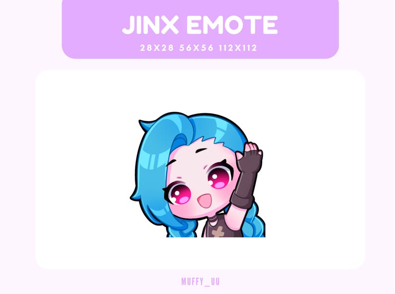 Jinx Arcane / League of Legends Emote for Twitch, Discord, Youtube ...