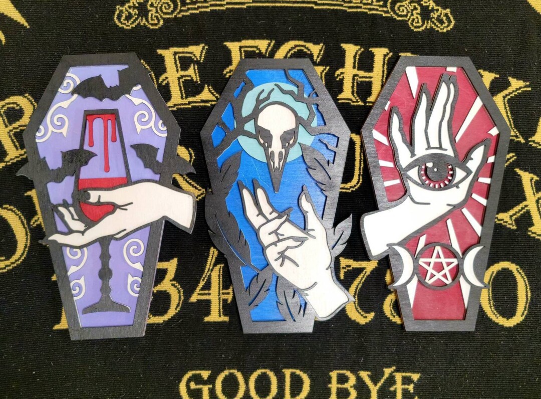 Witch Hand Coffin Framed Decoration Trio Halloween /gothic Decor - Etsy
