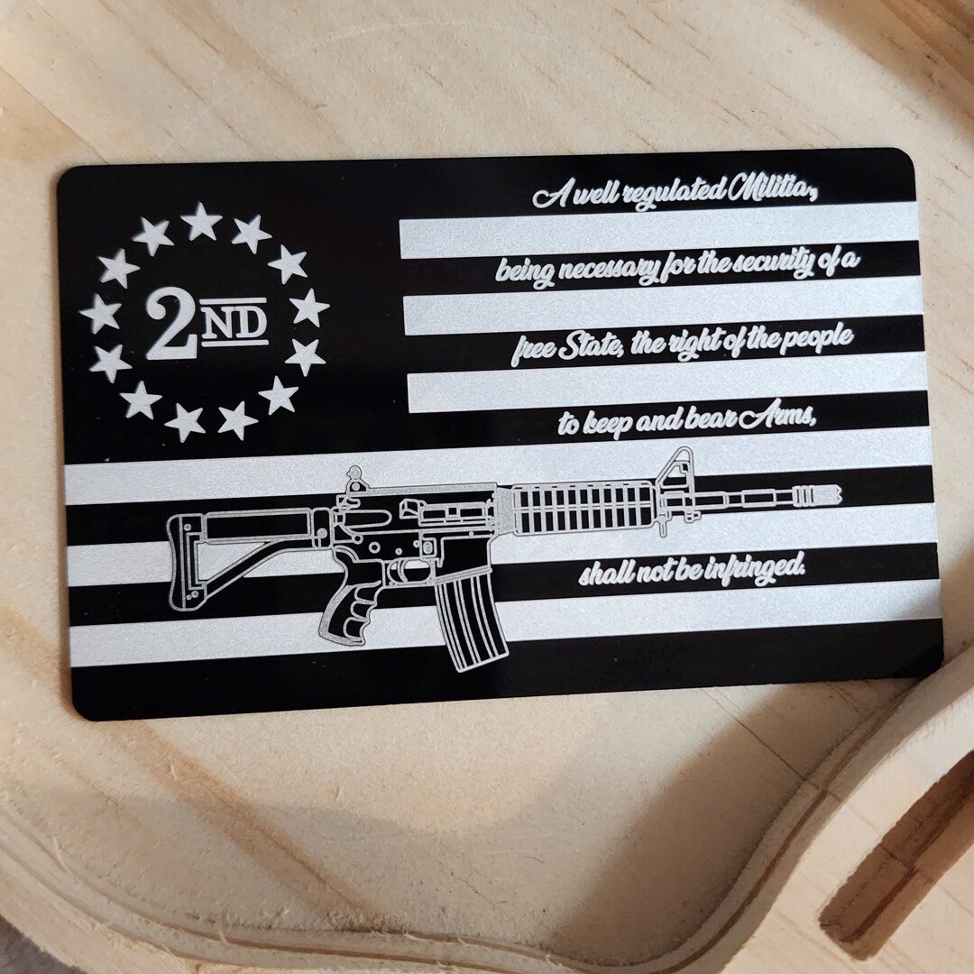 American Flag 2nd Amendment Metal Card - Patriotic Wallet Keepsake - Etsy