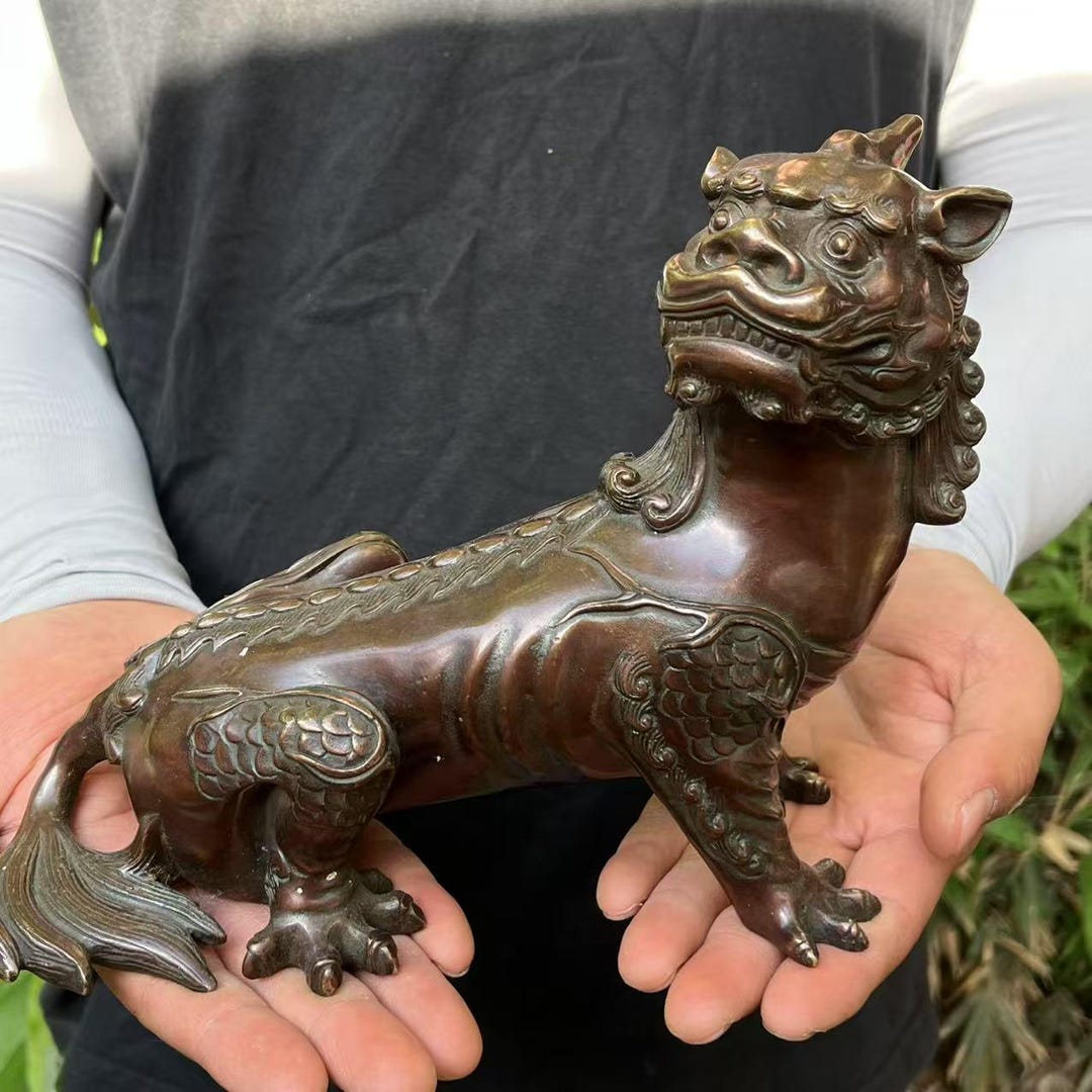 Wealth Pixiu Statue Fengshui Decor Kirin Pi Yao,copper Kylin, Bronze ...