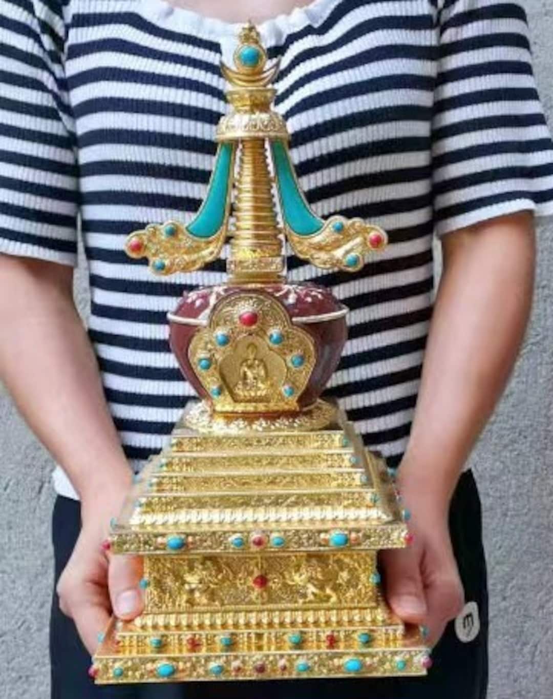 Tibetan Urn,relic Tower Temple Cinerary Casket Yoga Meditation Old ...