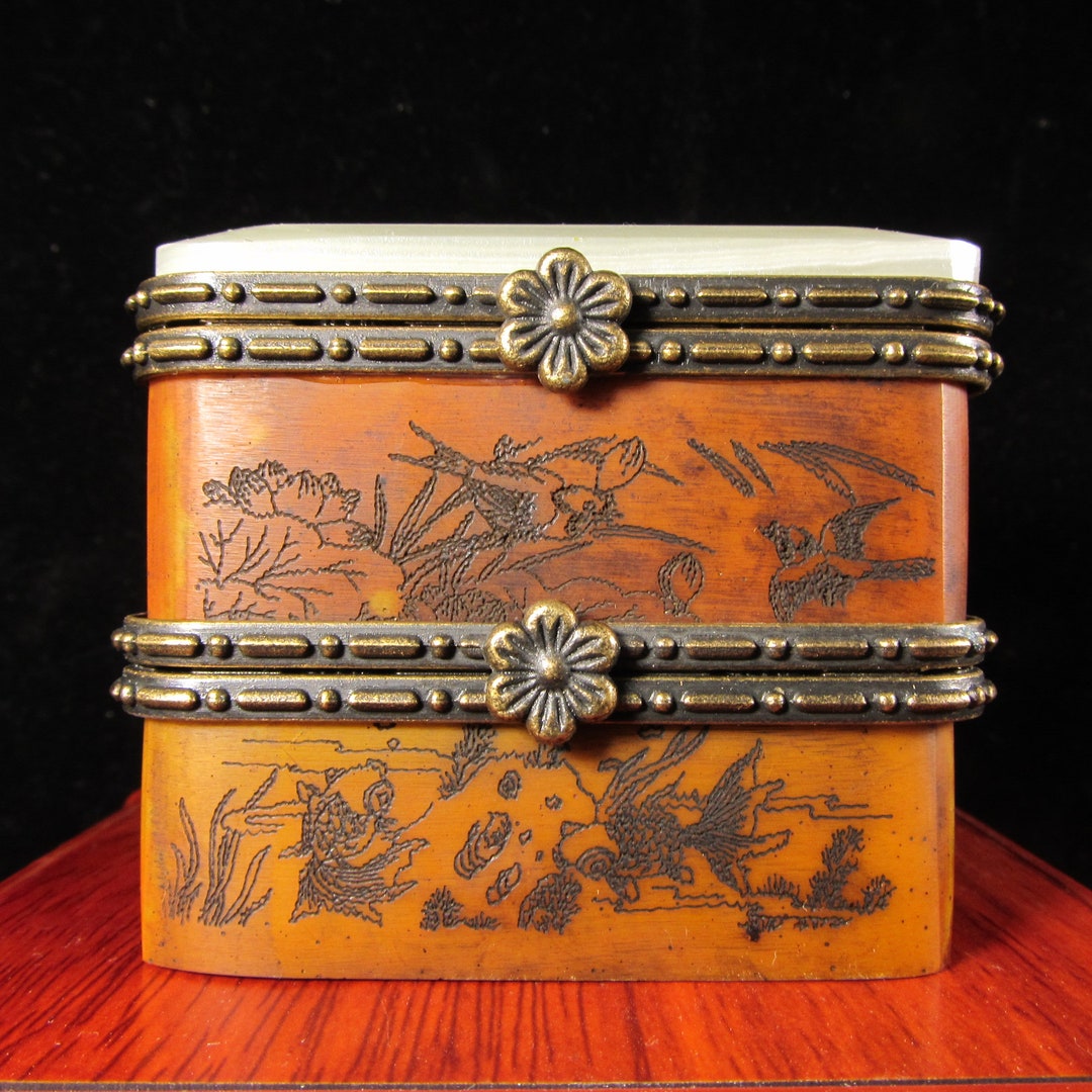 Vintage Chinese Bone Jewelry Box Case Storage, Classical Collection ...