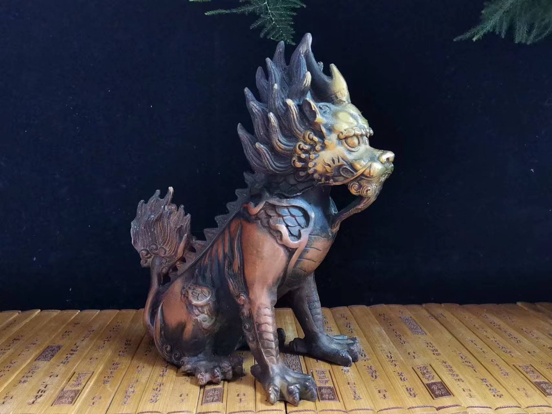 Vintage Pixiu Statue Feng Shui Decor Kirin Pi Yao, Copper Kylin ...