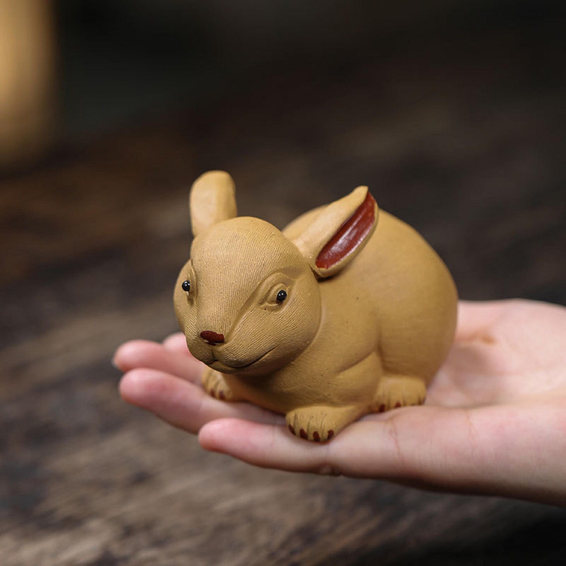 4.1 inches long Chinese clay rabbit rabbits zisha yixing | Etsy