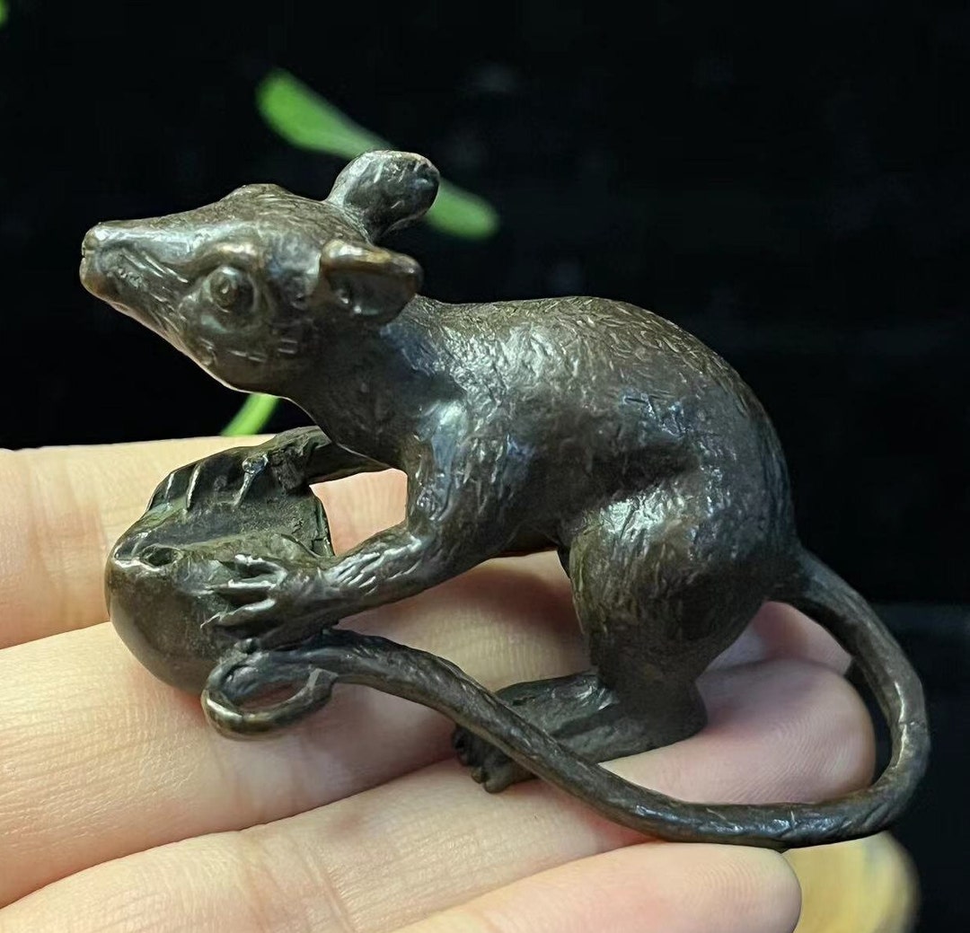 Bronze Rat Statue, Collect Copper Mouse Art Statue, Collectible Rat ...