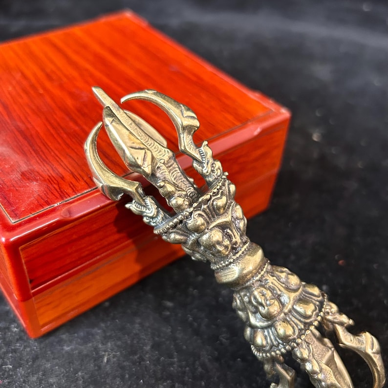 Brass Vajra Handheld Ritual Object Tibetan Buddhist Decor Collectible ...