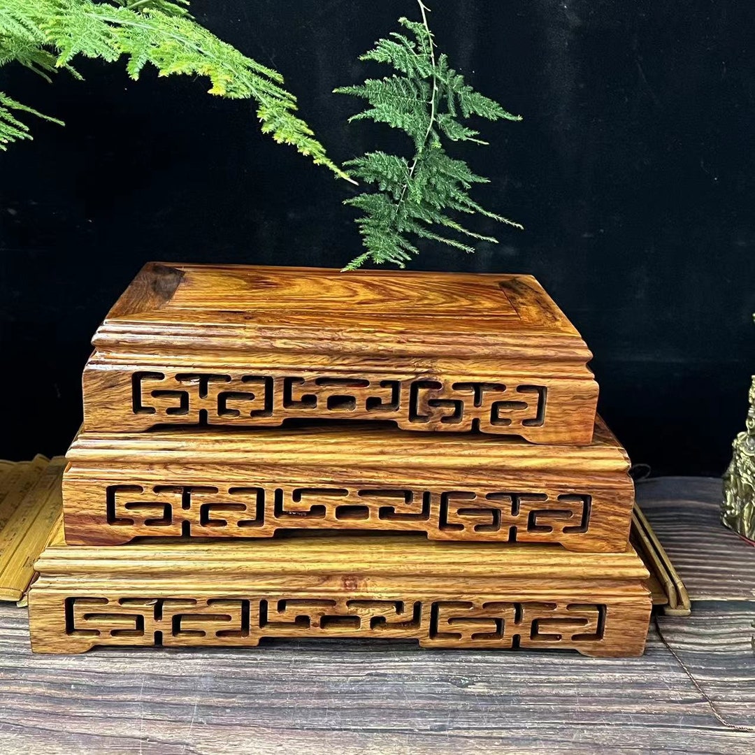 Solid Wood Base, Display Stand Antique Vase Bottle Teapot Wooden Stand ...