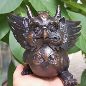 Nepal Buddhist Copper Dapeng Bird Statue, Feng Shui Protection Guardian ...