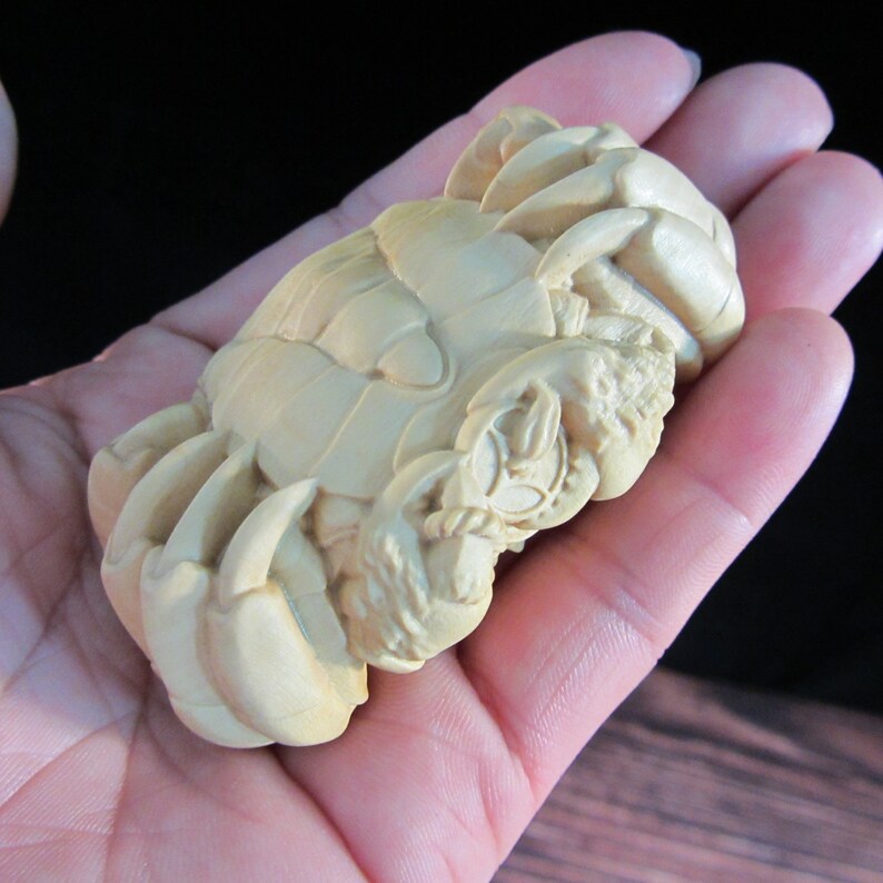 Knotted Wood Carving Crab Decor Wall Art Buxus Microphylla - Etsy
