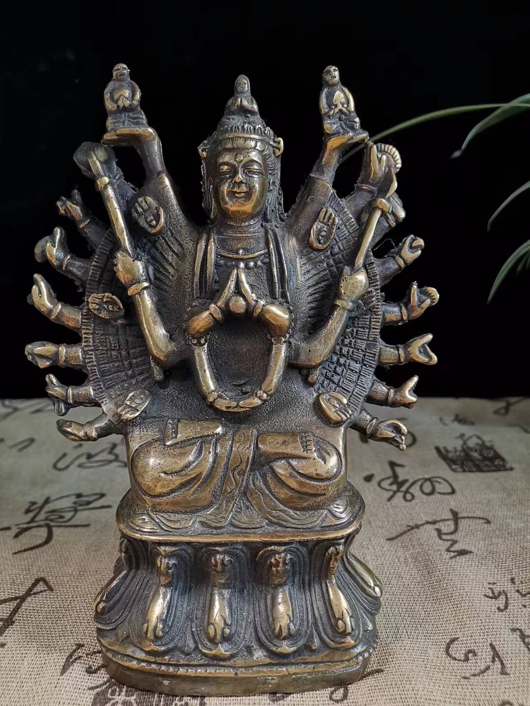 Unique Brass Copper Feng Shui Thousand-hand Guanyin Bodhisattva Luck ...