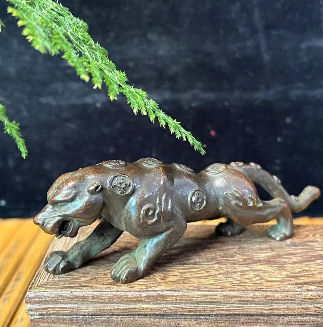 Copper Metal Cougar Leopard Lion Panther Statue Sculpture Figure Big ...