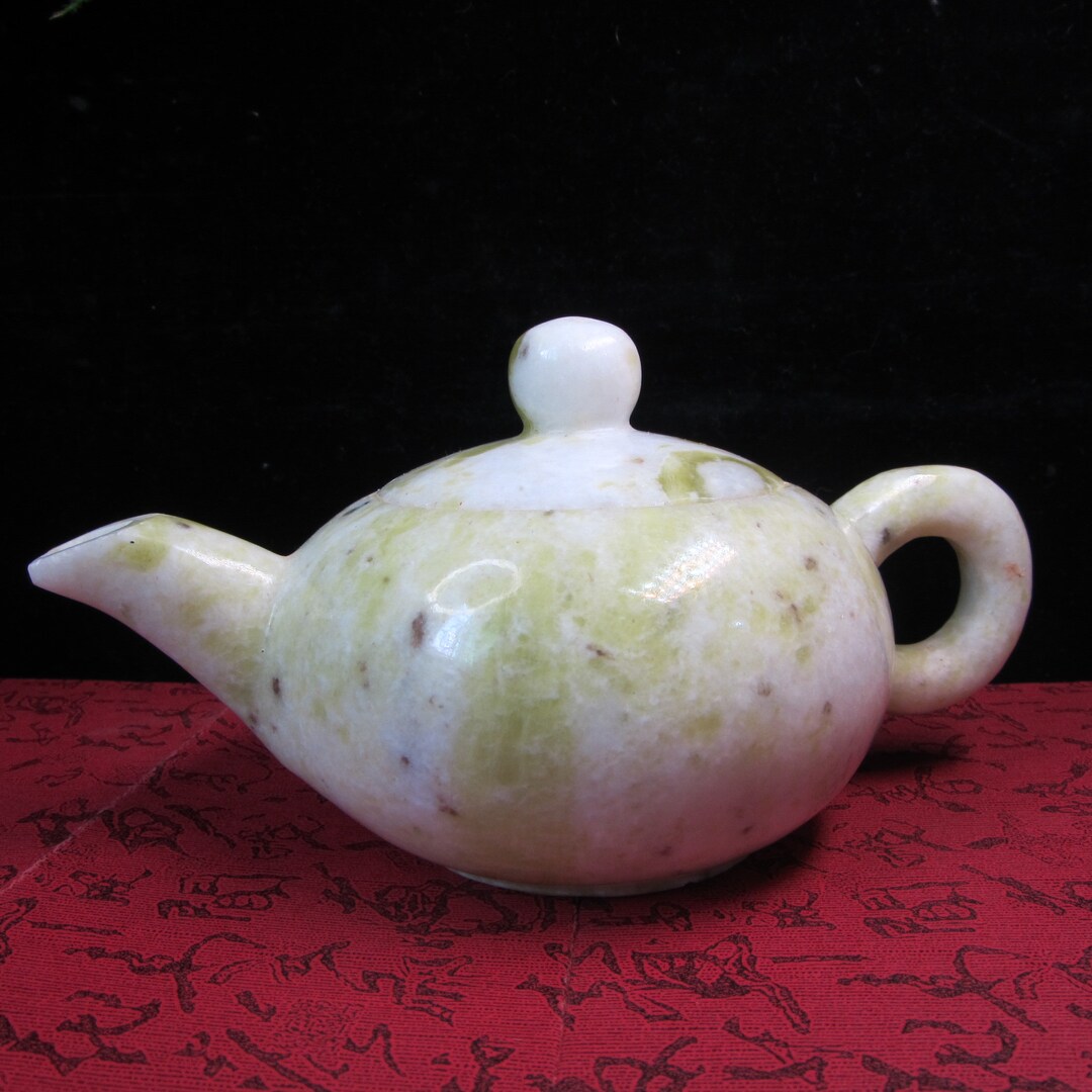V6501 Natural Carved Lantian Jade Tea Pot, Handwork Carving,wine Pot ...
