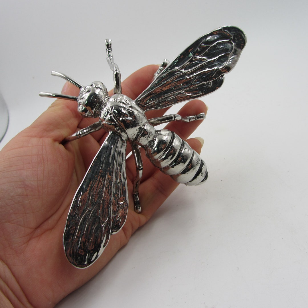 4.7 Vintage Bumblebee Miao Silver Honeybee Figures Statue, Huge Bees ...