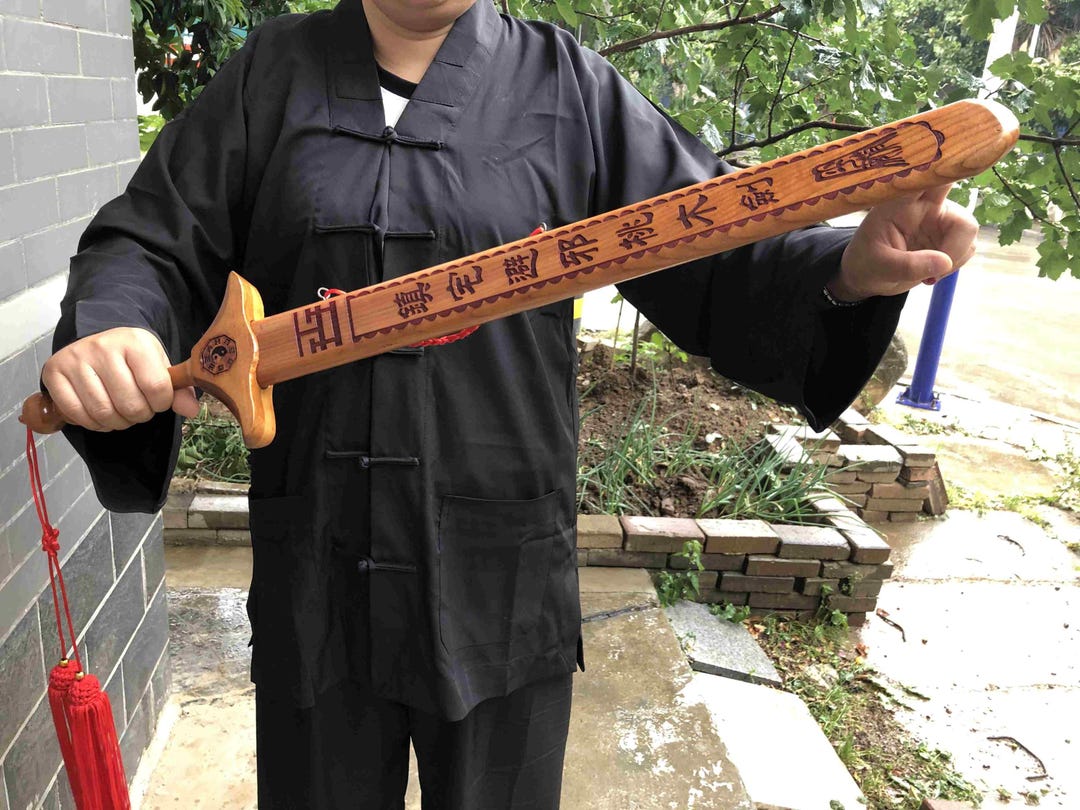 Carved Peach Wood Feng Shui Sword Chinese Traditions Blessing Exorcise ...