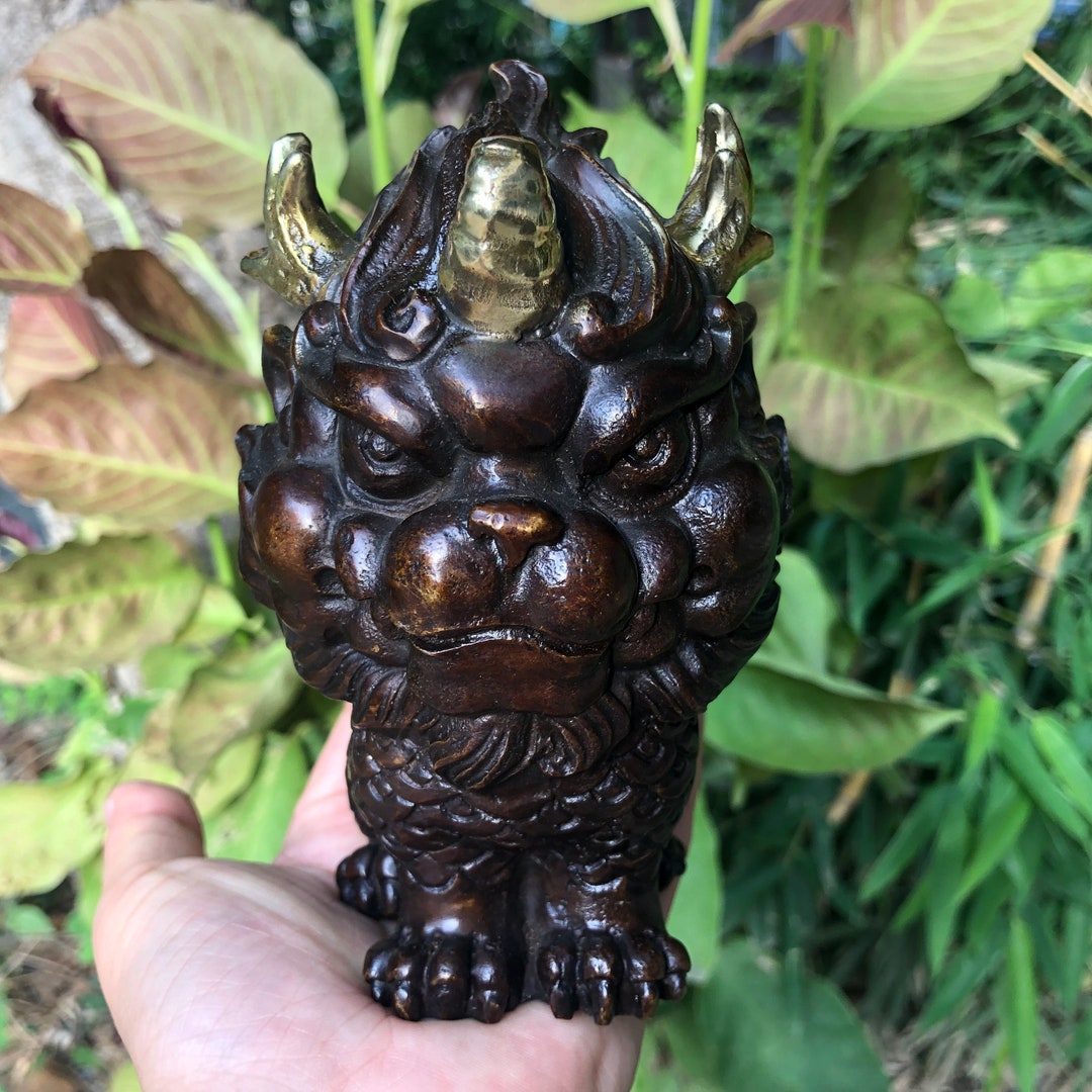 Vintage Copper Pixiu Statue Feng Shui Decor Kirin Pi Yao,copper Kylin ...