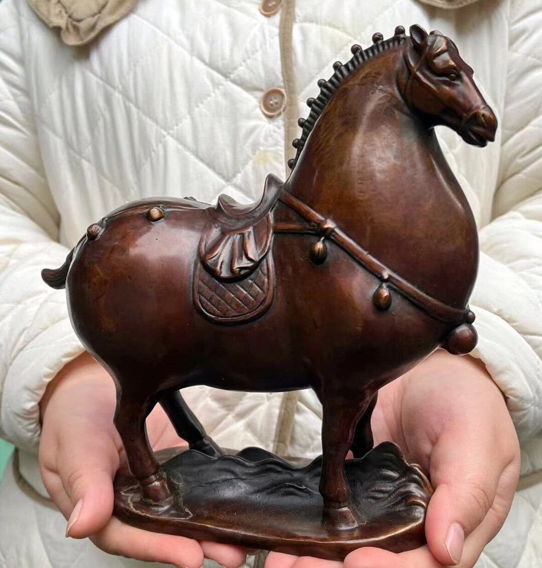 Large Copper Carving Fat Horse Sculpture Statue High Tang Dynasty Style ...