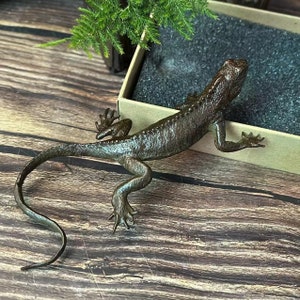 Collect Lifelike Copper Lizard Figurine Table Decoration Ornament ...