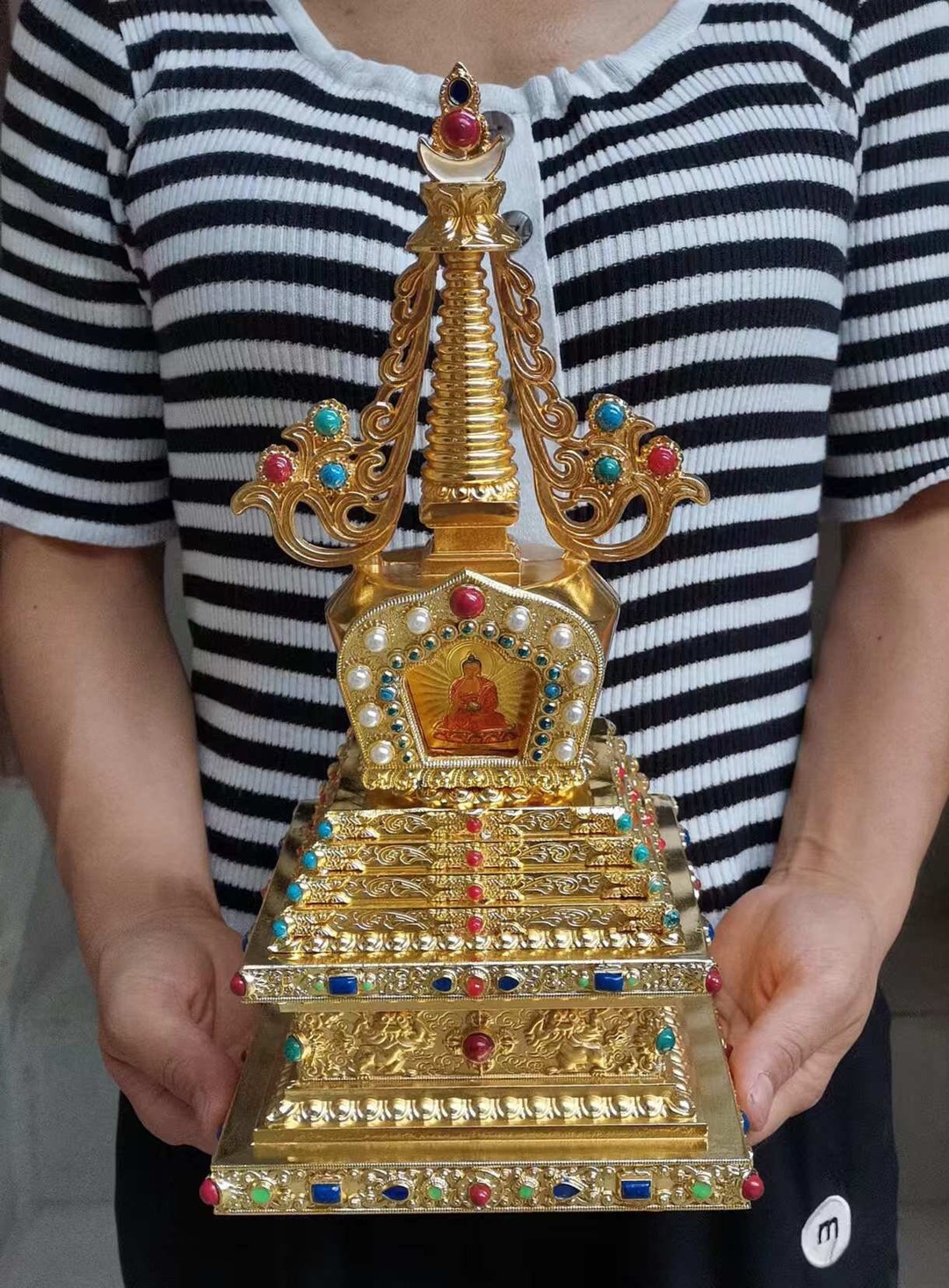 Tibetan Relic Tower Temple Cinerary Casket Yoga Meditation Old Buddhism ...