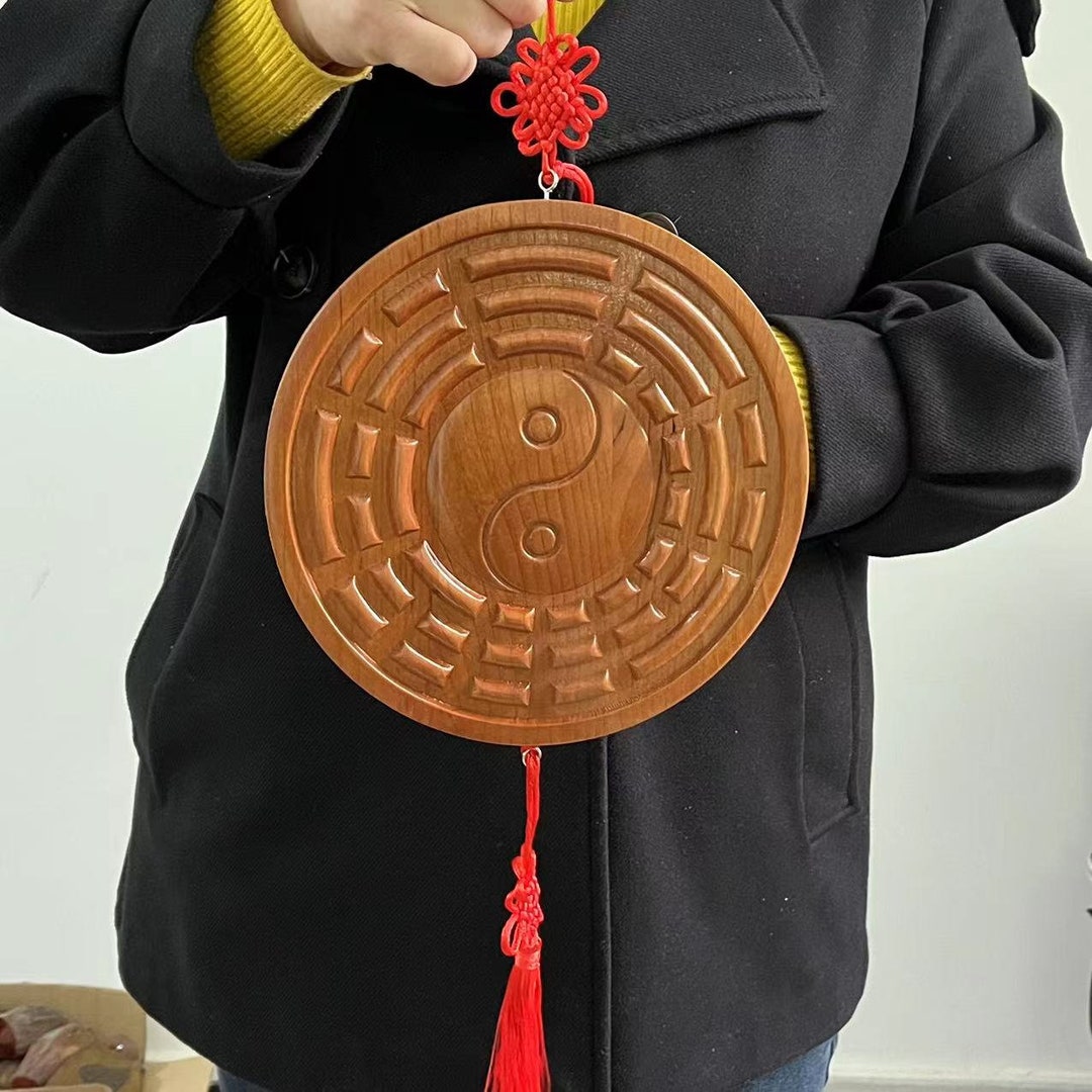 Wood Round Bagua Mirror Mahogany Crafts, Yin and Yang Feng Shui Gossip ...