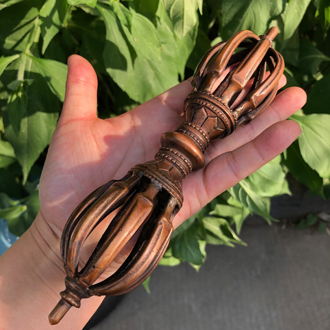 Vintage Copper Brass Vajra Pestle, Buddha Buddhism Buddhist Tantric ...