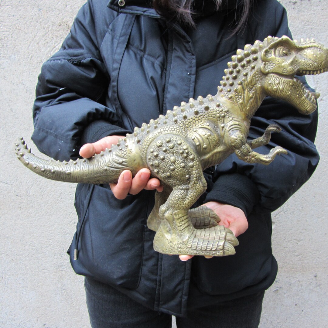 V2571 Huge Brass Allosaurus Statue Figure, Jurassic World Dinosaur ...