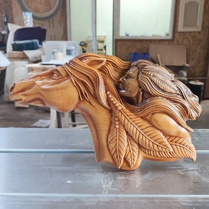 Native American Wood Sculpture Wood Carved Wall Decor - Etsy