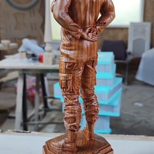 US Army Drill Sergeant Retirement Gift Award Gift Wood-carved Statue ...