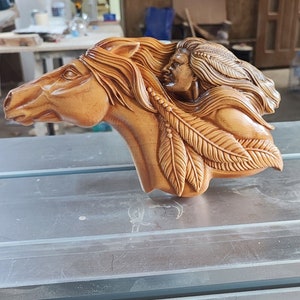 Native American Wood Sculpture Wood Carved Wall Decor - Etsy