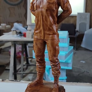 US Army Drill Sergeant Retirement Gift Award Gift Wood-carved Statue ...