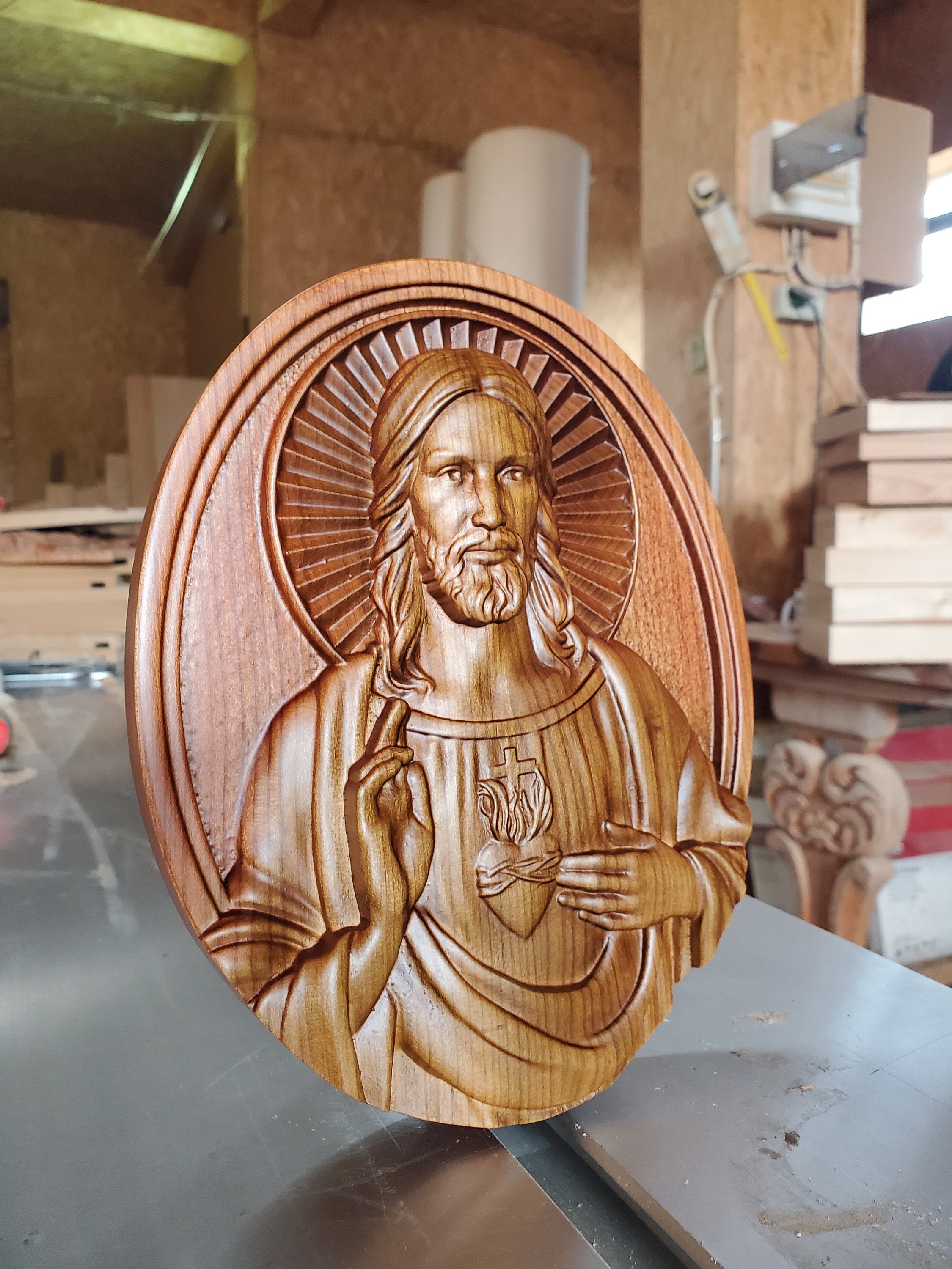 Jesus Carved on Wood Wood Carving Jesus Hand Made Gift Wall - Etsy