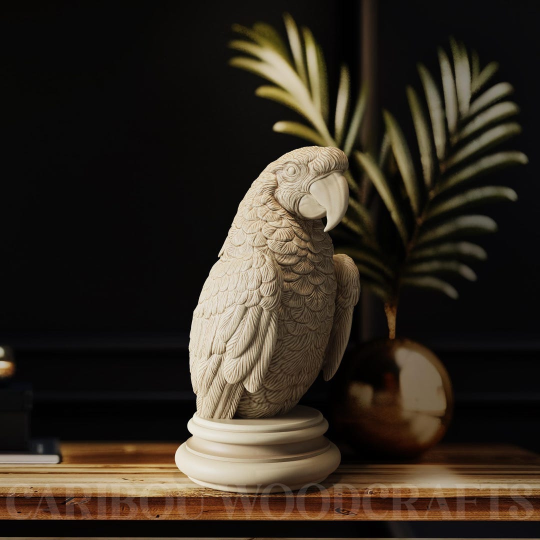 Finial Parrot Statue Wooden Finial for Staircase Newel Post Newel Post ...