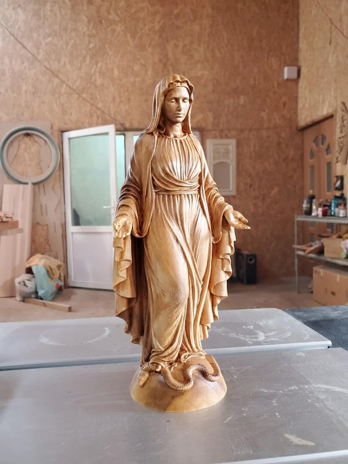 Virgin Mary Statue Virgin Mary Sculpture Religious Virgin | Etsy