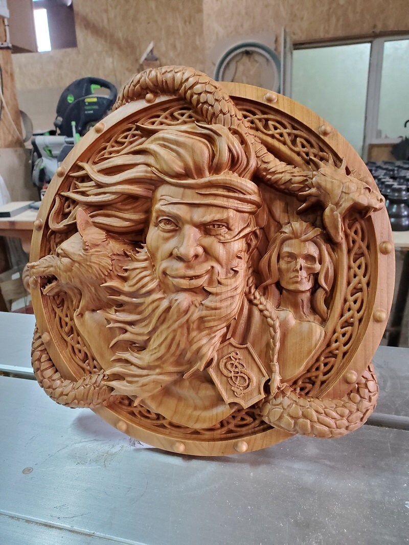 Loki Norse God Viking Wood Carving Wood Sculpture Wood - Etsy