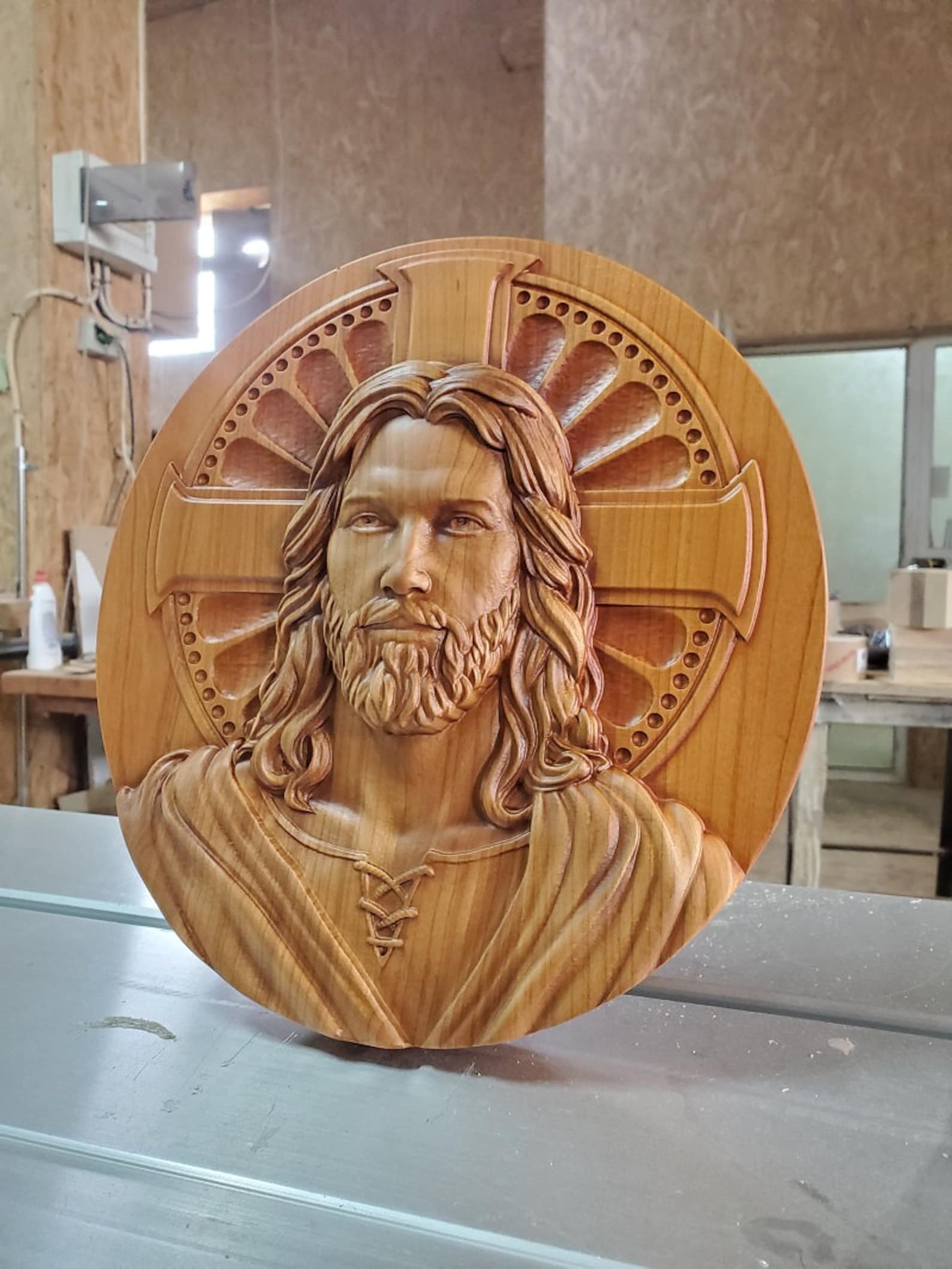 Jesus Carved on Wood Wood Carving Jesus Hand Made Gift Wall - Etsy UK