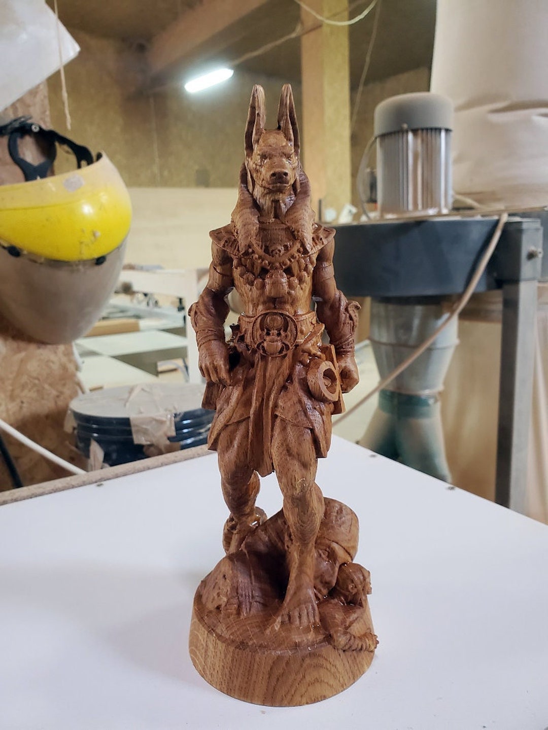 Anubis Egypt God Statue, Wood Carving Anubis Sculpture, Wood Sculpture ...