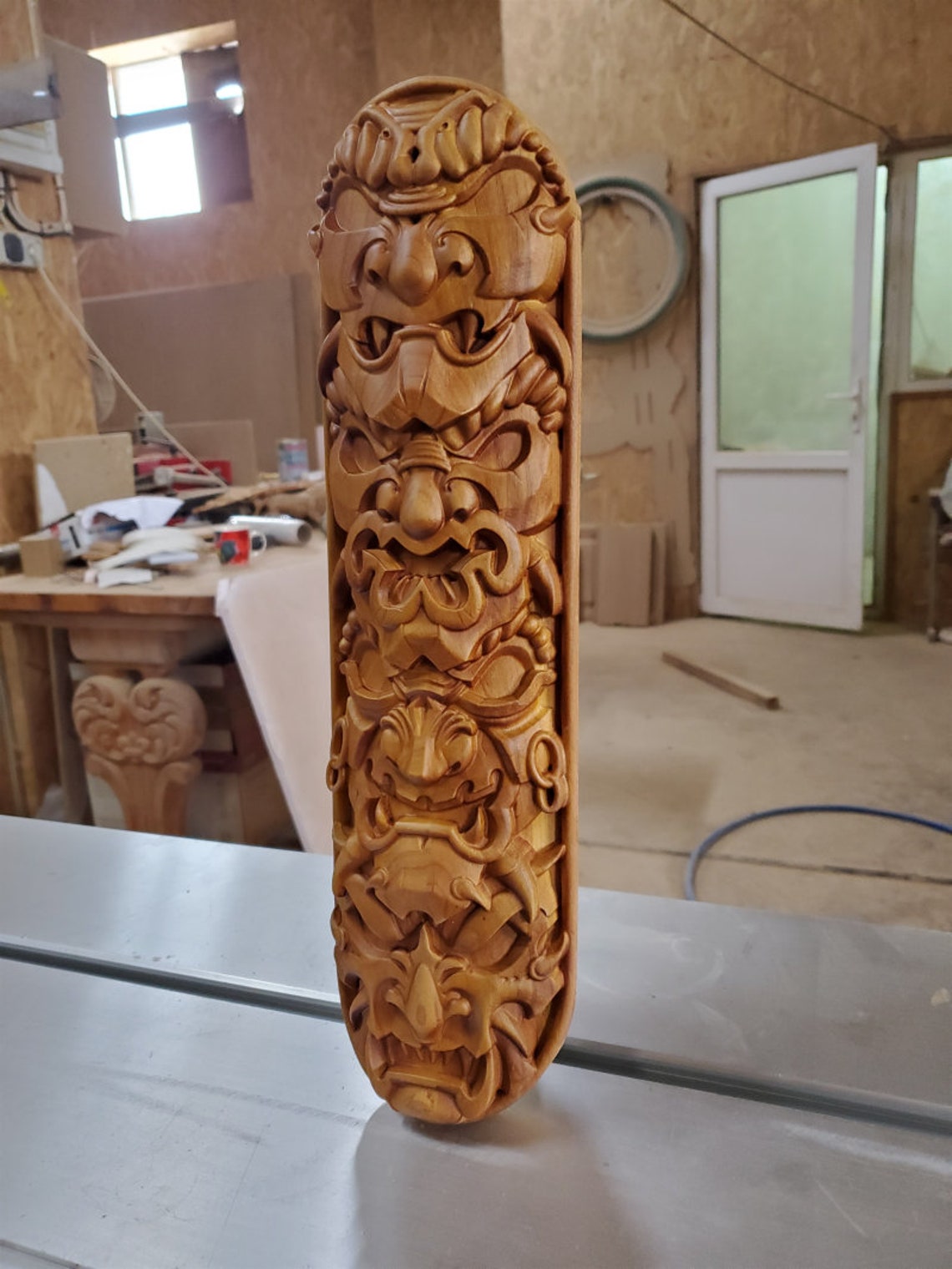 Samurai Totem Masks Samurai Sculpture Demon Sculpture Wood - Etsy