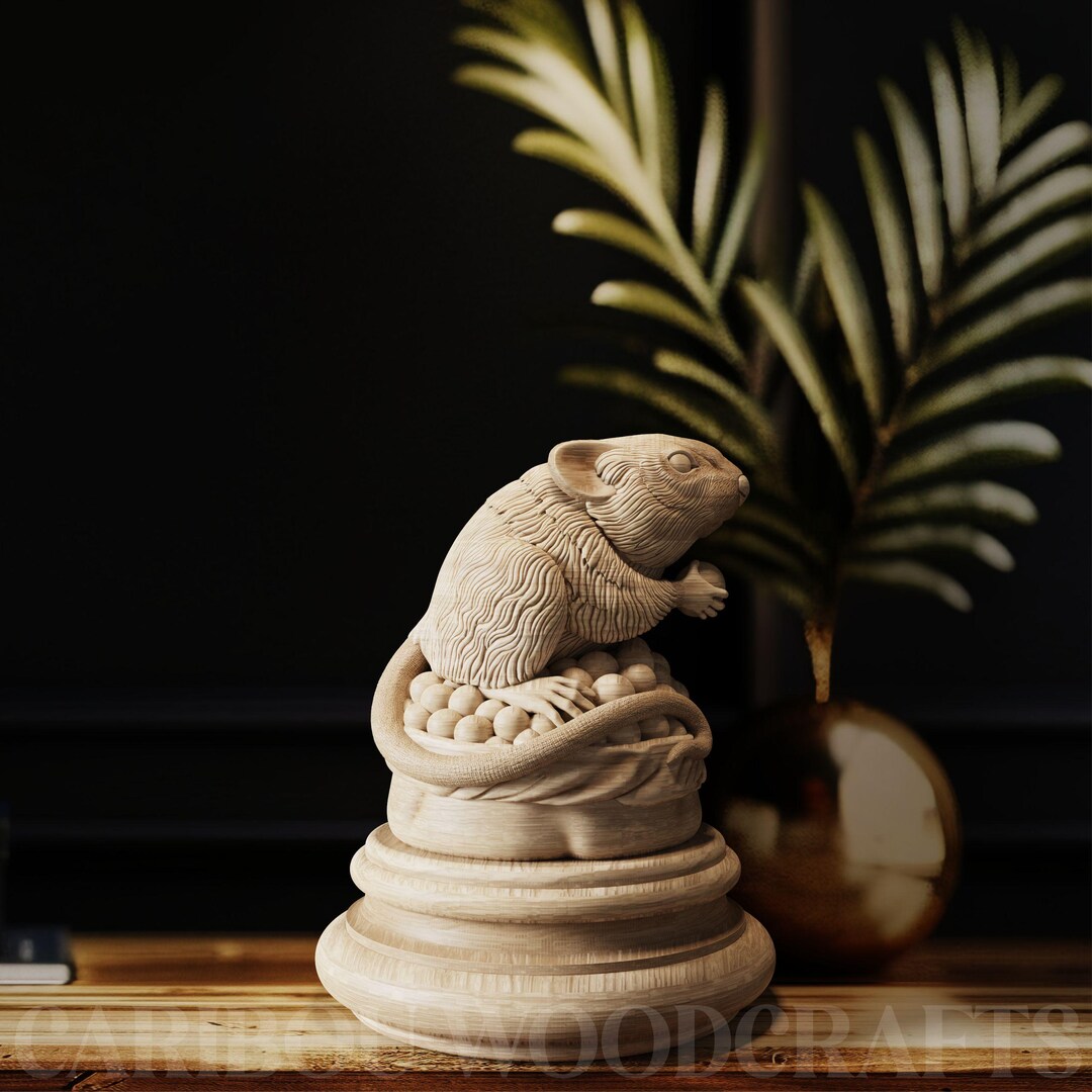 Finial | Mouse Statue | Wooden Finial for Staircase Newel Post | Newel ...