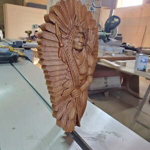 American Native Wood Carving Wood Sculpture Wood Wall Decor Wood Decor ...