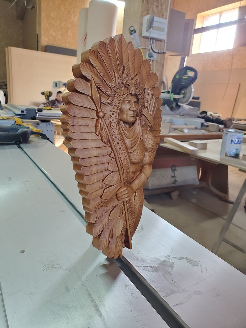 American Native Wood Carving Wood Sculpture Wood Wall - Etsy